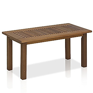 Furinno FG16504 Tioman Hardwood Patio Furniture Outdoor Coffee Table in Teak Oil, 1-Tier, Brown