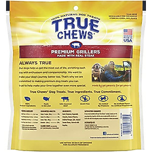 Blue Buffalo True Chews Premium Grillers Natural Dog Treats, Steak 20 oz bag
