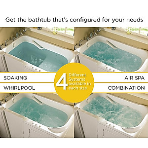 American Standard 2848.119.CRW Acrylic Whirlpool and Air Spa 28"x48" Right Side Door Walk-In Bathtub in White