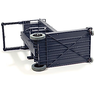 Carlisle FoodService Products Janitorial Cart Long Platform Cart with 25 Gallon Trash Bag for Restaurants, Hospitals, and Schools Plastic, 49 X 21 X 39 Inches, Gray