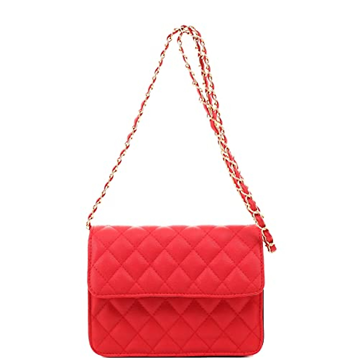 Vegan Leather Boxy Minimalistic Flap Satchel Shoulder Bag Crossbody Purse Handbag SET (Minimal Flap Style - Blue)