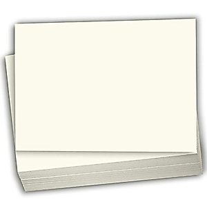 Hamilco Cream Colored Cardstock Thick Paper - Blank Index Flash Note & Post Cards - Greeting Invitations Stationary 4 X 6" Heavy Weight 80 lb Card Stock for Printer - 100 Pack