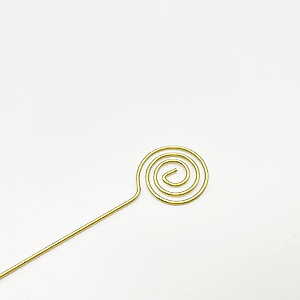 30Pcs Gold Place Card Holder - Metal Wire Table Card Holders Floral Picks Wire Table Number Holder Picture Photo Holders for Centerpieces Wedding Birthday Office Flower Cake Topper Shower Party Favor