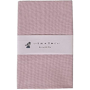 KOMESICHI irodori Japanese Traditional Towel Tenugui Color Plain Pattern D (Gray Purple, Dark Beige, Ecru Color) with Fray Prevention Processing Set of 3 with Tenugui Iroha (English Manual)