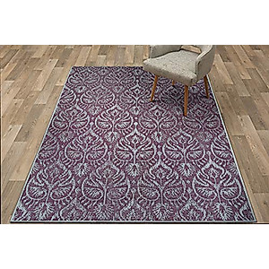 Couristan Marseille Cassis Indoor/Outdoor Area Rug, 2' x 3'7", Plum-Ivory