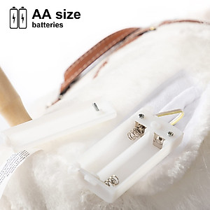 HollyHOME Stick Horse Plush Handcrafted Hobby Horse on a Stick with Wood Wheels Real Pony Neighing and Galloping Sounds for Kids Toddlers White 36 Inches(AA Batteries Required)