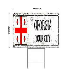Georgia Lawn Signs with Stakes Lawn Yard Decorations for Rent 18x24 Inch Funny Lawn Sign Flag Sports Bar Party Events Metal Yard Lawn Sign for House Holiday Party