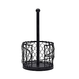 Gourmet Basics by Mikasa Farmer's Market Paper Towel Holder, 12.75-Inch, Black