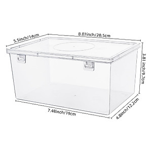 Ganydet Clear Storage Box with Lids, Storage Bins Plastic Clear Box Craft Organizers and Storage, Small Containers Stackable Case Box for Nail Polish Bead Sewing Tool, 4 pack, 7.48'' x 4.8'' x 3.81''