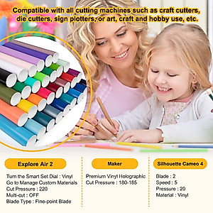 TECKWRAP Permanent Adhesive Vinyl Sheets 12" x 12" 40 Sheets/Pack Assorted Colors for Craft Cutters