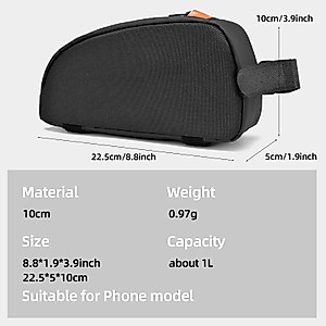 VENFOREST Bike Top Tube Bag Waterproof Bicycle Front Frame Bag Top Tube Bike Pouch for Road Mountain Bicycle Outdoor Cycling Travel Hiking