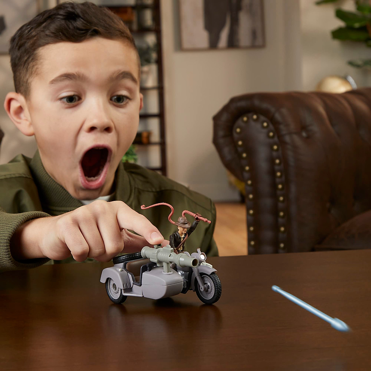 Indiana Jones Worlds of Adventure with Motorcycle and Sidecar Action Figure Set, 2.5-inch, Action Figures, Ages 4 and Up