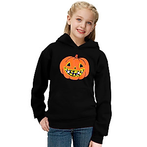 Remimi Kids Halloween Pumpkin Candy Hoodie Boys Jack O Latern Hooded Pullover Long Sleeve Sweatshirts 5-6 Years
