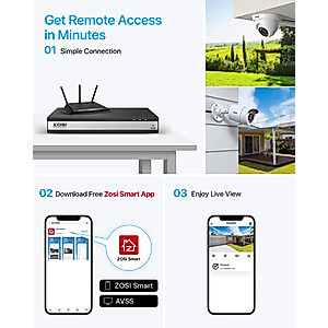 ZOSI Full 1080p 16 Channel Home Security Camera System, H.265+ 16 Channel DVR with Hard Drive 2TB and 8 x 1080p Weatherproof CCTV Bullet Dome Camera Outdoor Indoor,Night Vision, Motion Alert Push