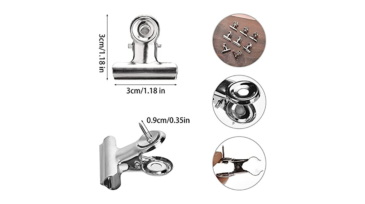 30 Heavy Duty Push Pin Clips for Office & Home Use