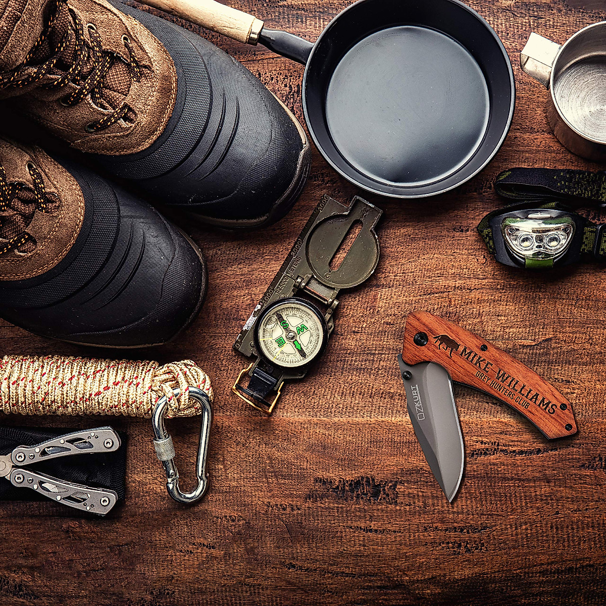 Lara Laser Works Pocket Knife for Men Personalized - 36 Icon & 20 Font Option - Men Gifts from Daughter and Son