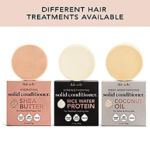 Kitsch Strengthening Hair Conditioner Bar with Rice Water Protein | Made in US | Eco-Friendly Cleansing and Moisturizing Conditioner Bar | Paraben Free | Sulfate free Conditioner | 2.82 oz