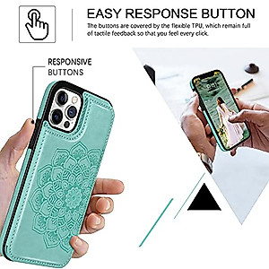 BENTOBEN iPhone 12 Pro Max Case, iPhone 12 Pro Max Wallet Case, PU Leather Heavy Duty Rugged Card Holder Shockproof Flip Folio Phone Case Cover for iPhone 12 Pro Max 6.7", Green