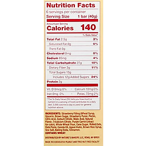 Nature's Bakery Oatmeal Crumble Strawberry Bars, 1.41 Oz, 6 Ct