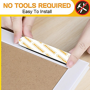 EMITEVER Picture Hanging Strips Heavy Duty, Damage Free Hanging Picture Hangers for Walls, Picture Hanging Kit, Hanging Hooks Without Nails, Black Adhesive Poster Wall Strips 20-Pairs (40 Strips)