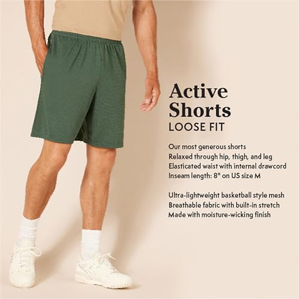 Amazon Essentials Men's Performance Tech Loose-Fit Shorts (Available in Big & Tall), Pack of 2, Black, Medium
