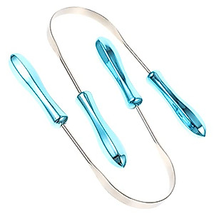 TOVINANNA 2pcs U-shaped Adults Scrapers Scraper Scraper for Mouth Brush Sky-blue Stainless Steel