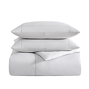 Vera Wang- King Duvet Cover Set, Reversible Cotton Bedding Set with Matching Shams, Designer Home Décor (Simple Dot Grey, King)