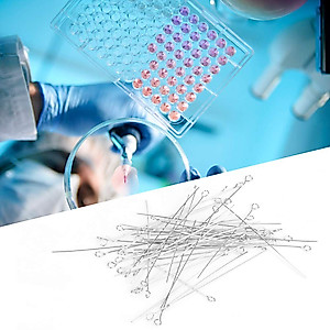 50PCS Reusable Inoculating Loops and Needle Set Laboratory Nichrome Inoculating Needle Tips Cell Streaking Lab Tools(2mm)