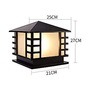 CZLZY Unique Lighthouse Square Design Door Pole Landscape Lamp IP65 Waterproof Gate Column Light Classic Aluminium Die-Casting Pillar Post Lantern American Garden Street Lighting Decorative