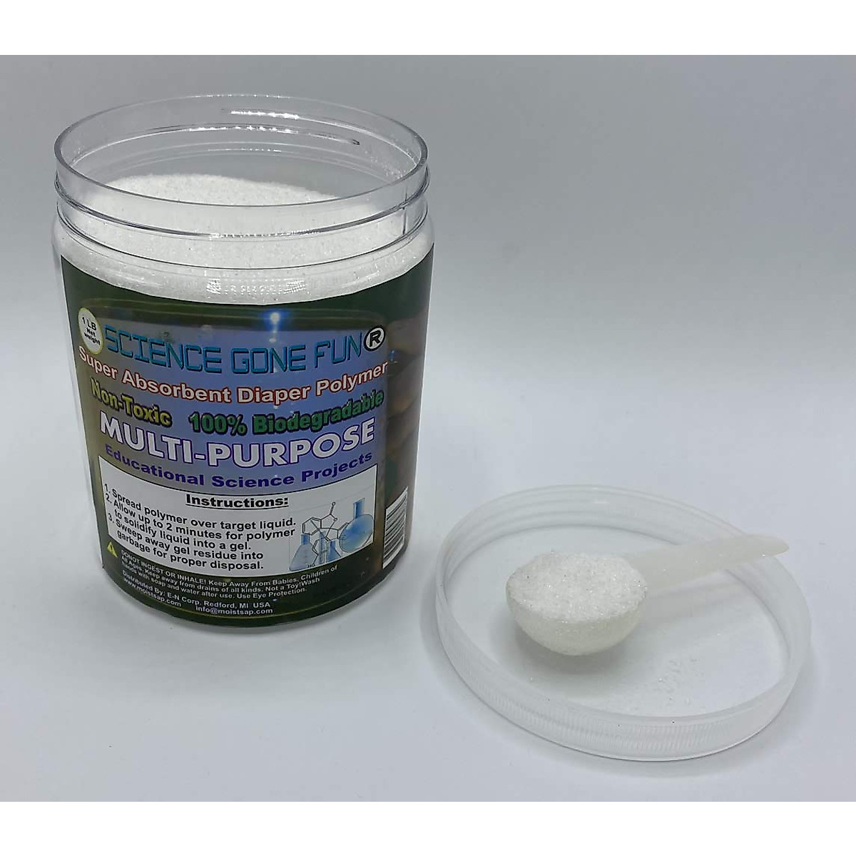 Science Educational Products - Superabsorbent Diaper Polymer 1 Lb Sodium Polyacrylate - One Pound of the Superabsorbent Polymer Model: