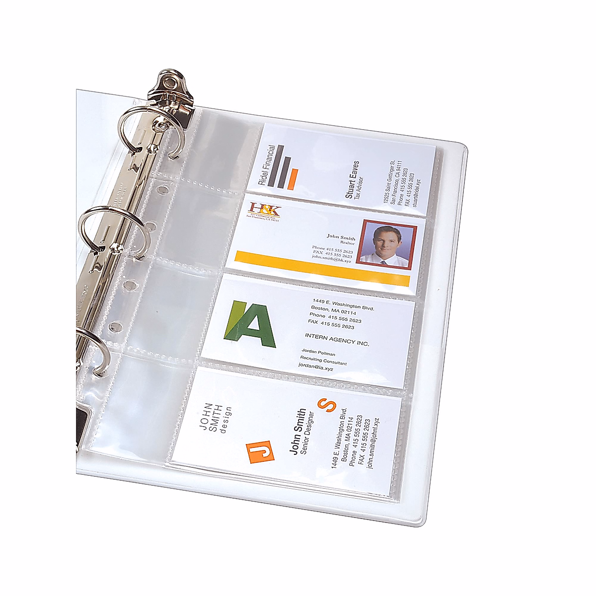 Avery Clear Business Card Organizer Pages for 5.5" x 8.5" Mini Binders, Pack of 5 Holds 40 Cards Total (76025)