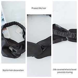 ZIMASILK 100% Mulberry Silk Headband Elastic Twisted Head Hair Wrap Accessory Turban For Women(Black)