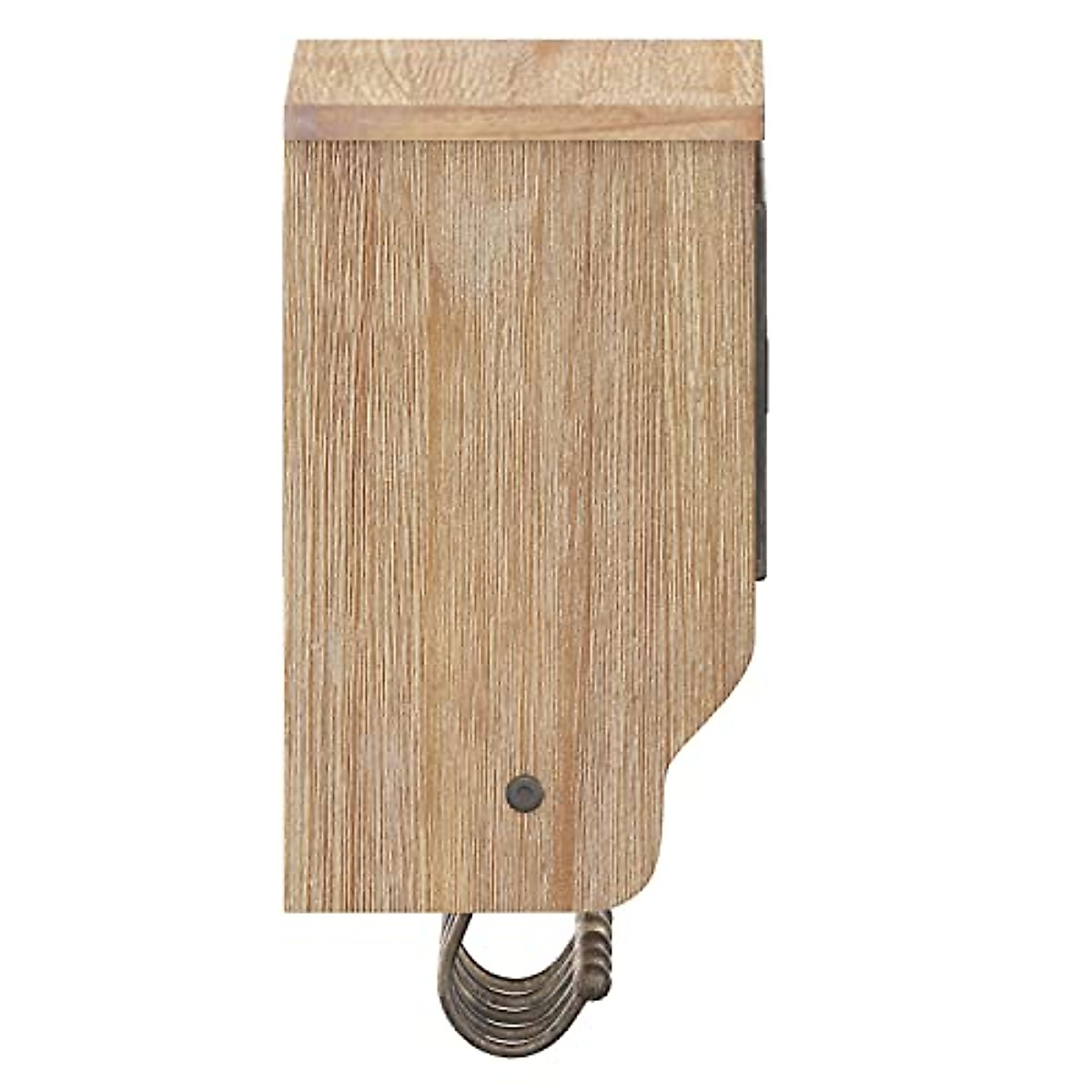 Merrick Lane Enid Wall Mount 24 Inch Solid Pine Wood Storage Rack with Upper Shelf, Hooks, and Wire Baskets for Living Room, Kitchen, or Entryway in Rustic Brown