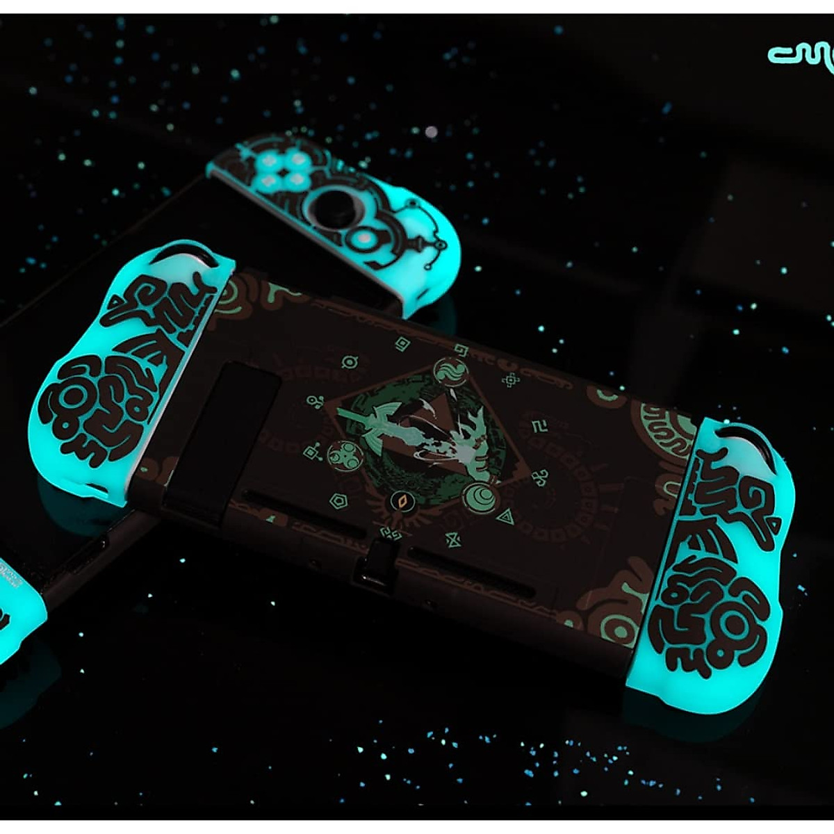 Soft Shockproof for Tears of The Kingdom Dockable Cover Case Compatible with Nintendo Switch OLED, Durable Scratch Resistant Shell for Joycon, Silicone Protective Skin Set