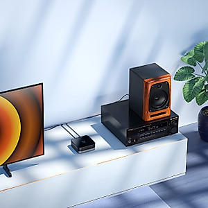 Bluetooth Receiver for Home Stereo, Old Car Speaker, Wired Speaker, 15 Hours Playtime, Dual Connection to 2 Cell Phones, Compatible with 3.5mm AUX RCA Cable