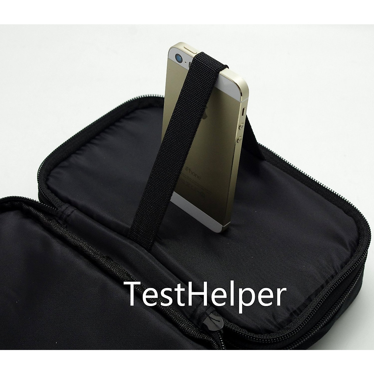 TestHelper KCH19 Double Layered & Padded Carrying Zipper Case with Wrist Strap Use for Handheld Multimeter,Phase Indicator,Thermometer, Calibrator,Clamp Meter