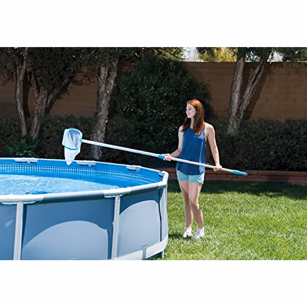 Intex 29051E Leaf Rake for Above Ground Pool Maintenance, 1-Pack, Blue