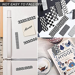 MWOOT 30Pcs Geometric Magnetic Bookmarks, Black White Magnet Page Markers Kit, Creative Magnetic Page Clips Bookmark for School Office Kids Students Book Lovers Reading Supplies (30 Styles, 6x2CM)