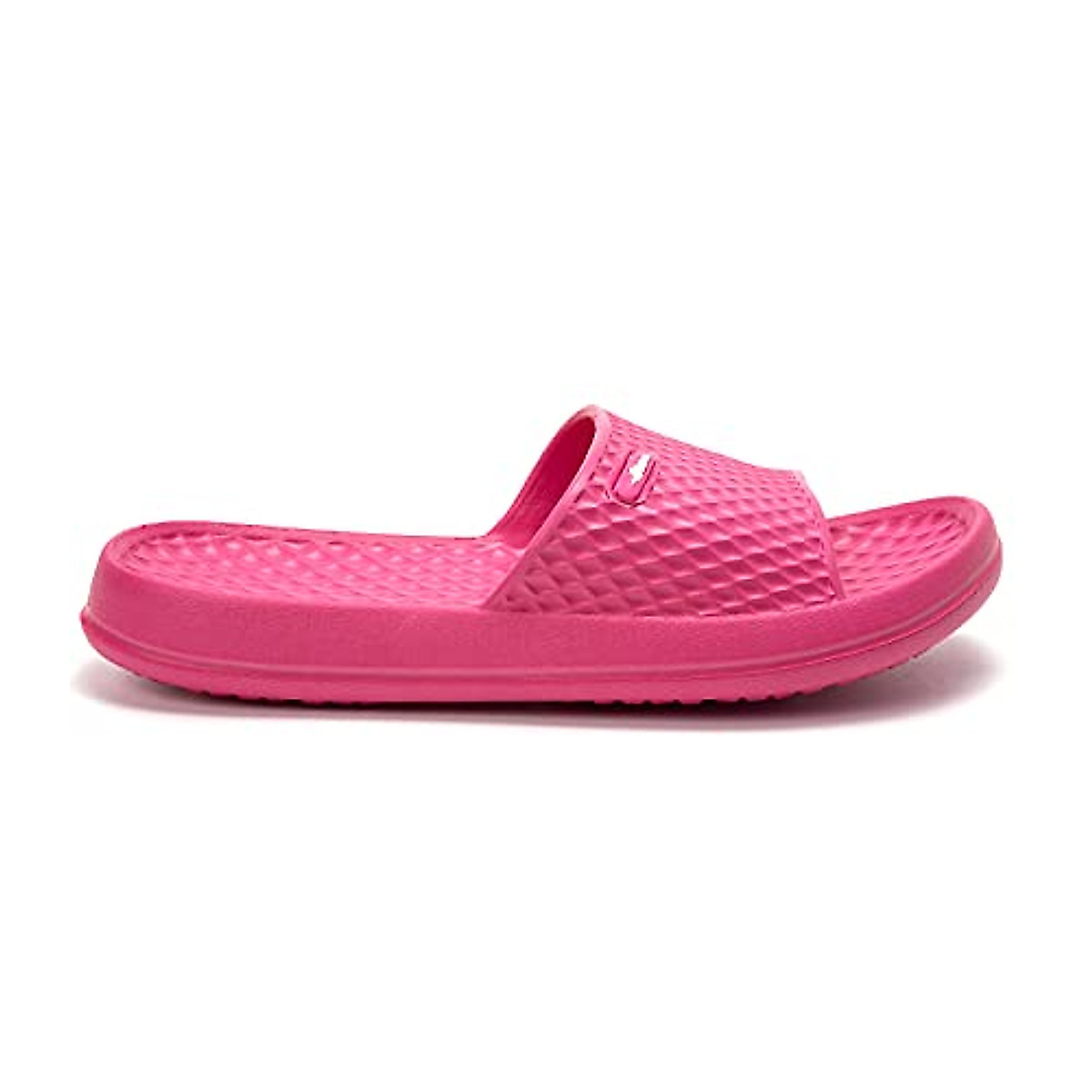 FUNKYMONKEY Unisex-Child Shower Slides, Slip On Water Shoes for Boys and Girls (1 Little Kid, Fuxia)