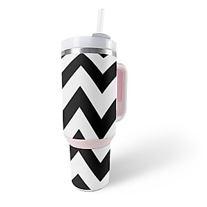 MightySkins Skin Compatible with Stanley The Quencher H2.0 FlowState 40 Oz Tumbler - Black Chevron | Protective, Durable, and Unique Vinyl Decal wrap Cover | Easy to Apply, Remove, and Change Styles