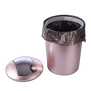 HMANE 6.5L Swing Lid Trash Can,Wastebasket Dustbin Garbage Bin with Swing Top - (Rose Gold)