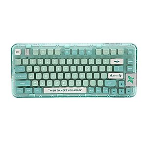 Acogedor Mechanical Keyboard RGB Backlit 80 Keys, BT 2.4ghz Wireless Type C Trimode Gaming Keyboard with Hot Swappable for Win, OS X Laptop, iOS, Android (Green)