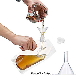 Cruise Liquor Flask Kit for Travel,Concealable and Reusable Rum Runner Alcohol Juice Travel Plastic Liquor Bags for Sneak Drink-4 x 32 oz + 3 x 16 oz + 3 x 8 oz + 1 funnel