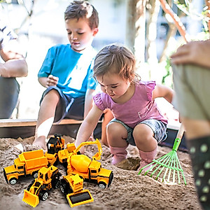 Jellydog Toy Small Construction Trucks , Kids Construction Vehicles Toy, Friction Powered Kids Dumper Truck, Bulldozers,Forklift,Tank Truck, Asphalt Car, Excavator Toy for Children