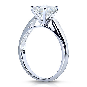 Kobelli Radiant-cut Moissanite Solitaire Engagement Ring 1 1/5 CTW 14k White Gold, Size 11, White Gold