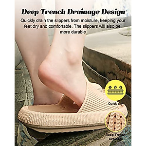 SUMMERJOY Cloud Slides for Women and Men, Soft Cloud Slippers, Massage Black Bubble Slides Easy Clean Thick Sole Non-slip Pillow Slippers, Shower, Swimming, Beach, Indoor and Outdoor Pillow Slides