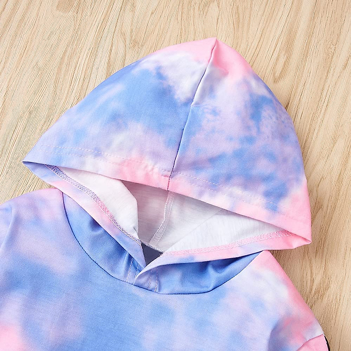 Axumity Toddler Baby Girls Clothes Long-sleeve Tie Dye Hoodie With Joggers Pants Fall Winter Outfits Set(5-6T)