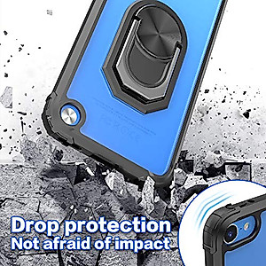 iPod Touch Case Clear with Kickstand, iPod Touch 7 Case with 2 HD Screen Protectors, IDYStar Clear Crystal Case with Built-in Metal Magnetic Kickstand for iPod Touch 7th/6th/5th Gen (Black)