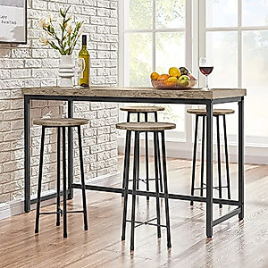 VECELO 24" Round BarStools, Modern Bar Stools Counter Height, Bistro Seats with Wood Surface, Simple Chairs for Living Room Dining Room, Breakfast Dinner Nap Conference, Maple