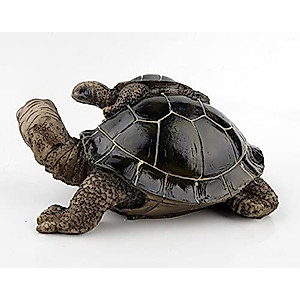 ABEESEA Sea Turtle Figurine Statue Garden Sea Turtle Animal Statue Indoor Outdoor Pond Decor - Mother and Child Turtle